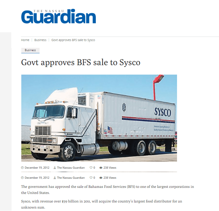 About ★ Sysco Bahamas Food Services